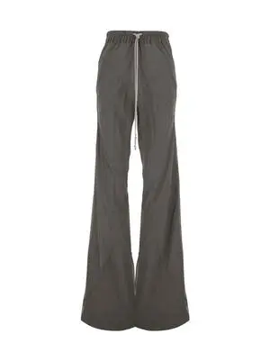 Rick Owens Flared Trousers With Drawstring - Gray