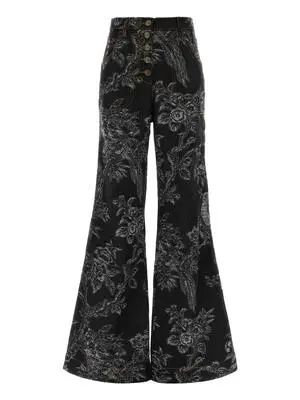 Etro Embroidered Stretch Denim Jeans - Multicolor