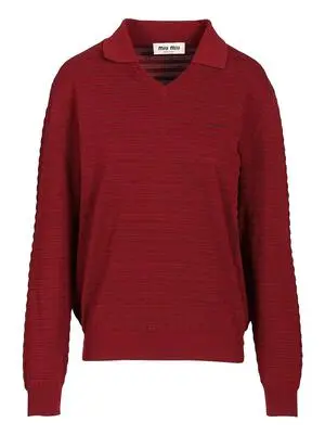 Miu Miu MIU MIU Cotton V-Neck Sweater Multicolor