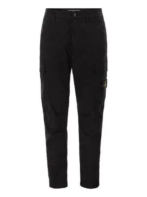 Stone Island Regular Tapered Cargo Trousers - Black