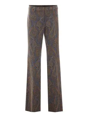 Etro Paisley Motif Flare Trousers - Brown