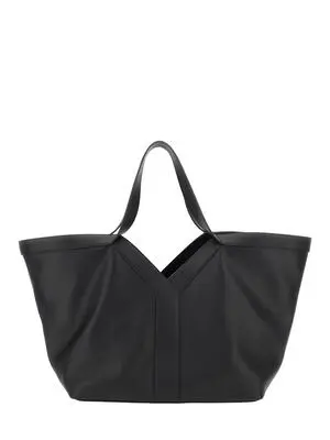 Saint Laurent Shoulder Bag With Clasp Closure And Two Top Handles In Leather For - Black