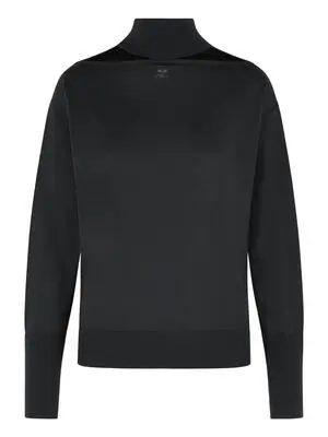 COURREGES Merino Wool Turtleneck Sweater - Black