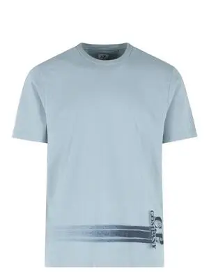 C.P. COMPANY Light Blue Cotton T-shirt - Gray