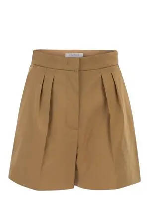 Max Mara Max Mara Women Mxmtabacco - Stretch Cotton Satin Shorts Cream