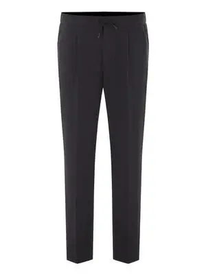 Herno Straight-leg Pleated Front Trousers - Black