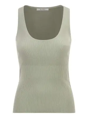 Max Mara Viscose Blend Yarn Top - Green