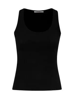 Max Mara Mxmghiro Viscose Blend Yarn Top - Black