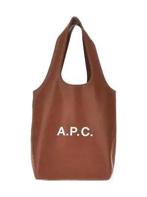 A.p.c. Faux Leather Ninon Small Tote Bag - Brown