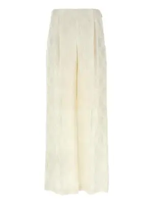 Fendi Silk Jacquard Pants - White