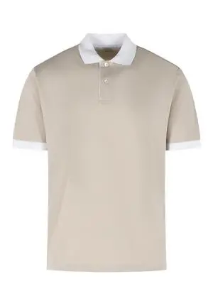 Eleventy Beige Cotton Polo Shirt - Cream