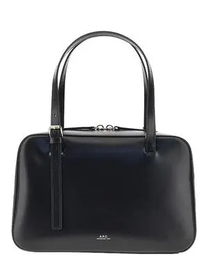 A.p.c. Virginie Box Leather Bag - Black