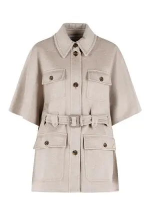 Max Mara MAX MARA Nettare Cashmere Cape Cream