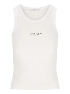 Givenchy Ribbed Tank Top With Logo - White