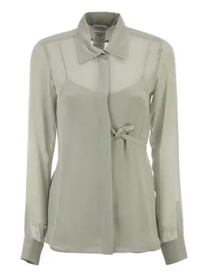 Max Mara Silk Chiffon Shirt With Matching Top - Green