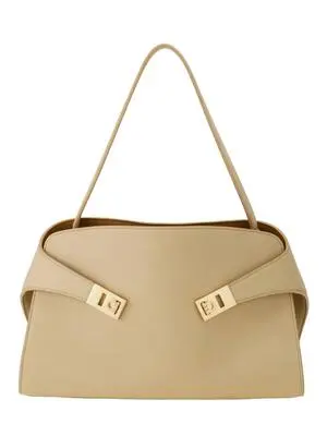 FERRAGAMO Hug Soft Medium Bicolor Shoulder Bag - Gray