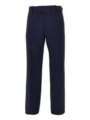 Dolce & Gabbana Wool Pants With Waist Straps - Blue