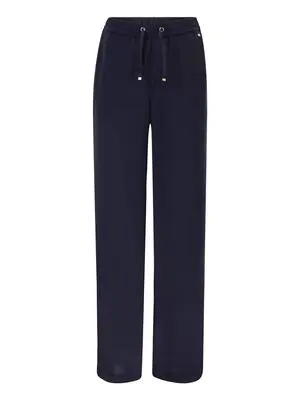 Herno Herno Women Flowing Wide-Leg Trousers With Drawstring Blue