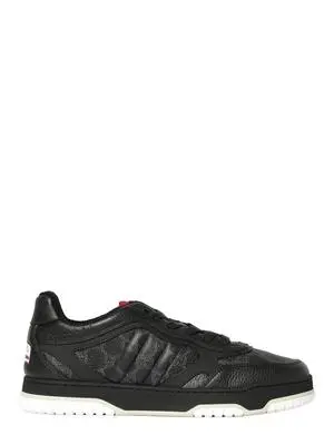 Gucci Re-web Leather Sneakers - Black