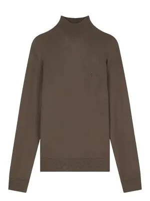 Giorgio Armani Virgin Wool Slim-fit Sweater - Brown