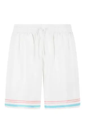 Casablanca Silk Twill Shorts - White