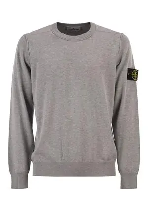 Stone Island Cotton Crew Neck Jumper - Gray