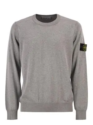Stone Island Cotton Crew Neck Jumper - Gray