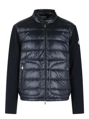 Moncler Padded Virgin Wool Cardigan - Blue