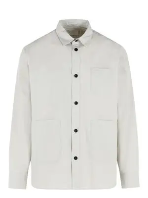 Sacai Typewriter' Light Beige Cotton Shirt - Cream