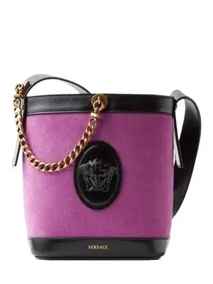 Versace VERSACE Suede Bucket Bag Purple