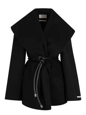Sportmax Virgin Wool Cape - Black