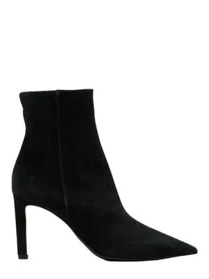 JIMMY CHOO Suede Stiletto Ankle Boots - Black