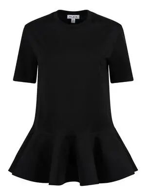 Alaïa Cotton Jersey Crinoline T-shirt - Black