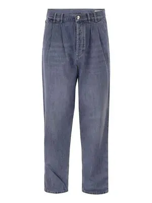 Brunello Cucinelli BRUNELLO CUCINELLI Cotton Denim Baggy Jeans Multicolor