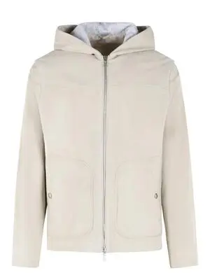 Eleventy Sheepskin Hooded Jacket - Cream