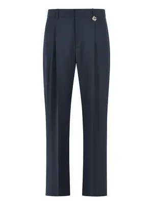 Casablanca Pleated' Wool Pants - Blue