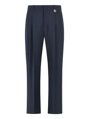 Casablanca Pleated' Wool Pants - Blue