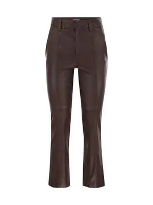 Brunello Cucinelli Stretch Nappa Leather Square Cigarette Trousers With Jewellery - Multicolor