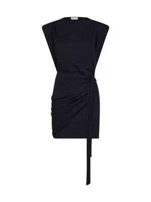 Isabel Marant Étoile Marant Black Jersey Marielle Draped Mini Dress - Multicolor