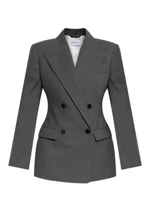Givenchy Double-breasted Wool Structured Jacket - Gray