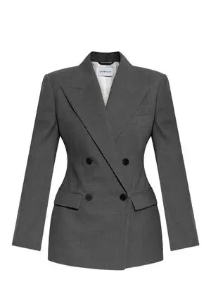 Givenchy Double-breasted Wool Structured Jacket - Gray