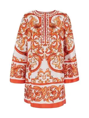 Dolce & Gabbana Maiolica Silk Mini Dress - Multicolor
