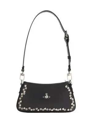 VIVIENNE WESTWOOD Studded Calf Leather Shoulder Bag - Black