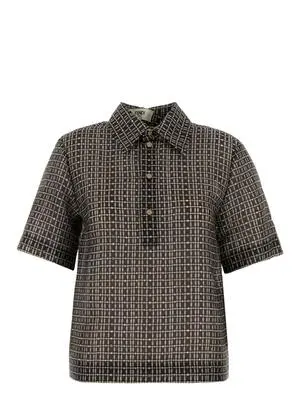 Fendi FENDI Printed Silk Blend Polo Shirt Multicolor