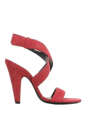 Alaïa Suede Cone Sandals - Red