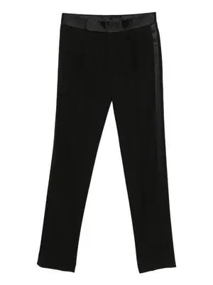 Giorgio Armani Tailored Satin-trim Trousers - Black