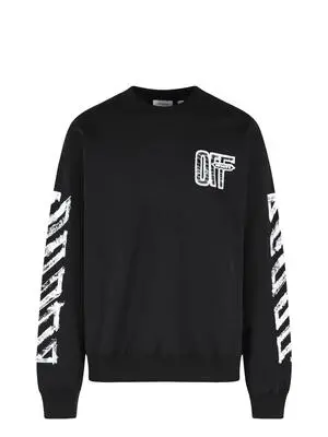 Off-White Motion Arrow Cotton Sweatshirt - Black