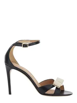 FERRAGAMO Leather Bow High Heel Sandal - Multicolor