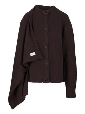 Attico Cardigan With Draped Details - Brown