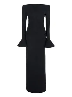 Solace London SOLACE LONDON Anica Floor-Length Dress Black